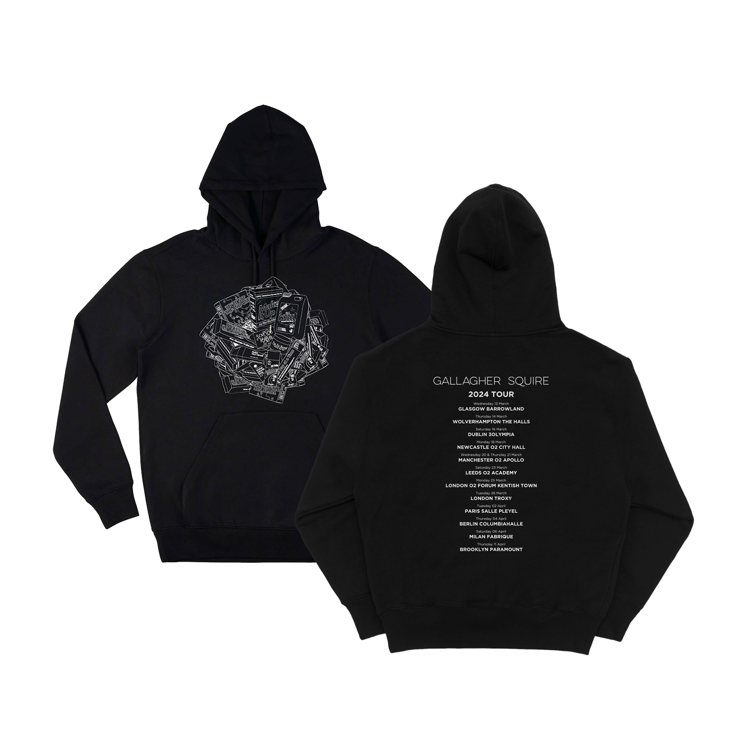 Album Drawing Tour Black Hoodie | Liam Gallagher Official Store